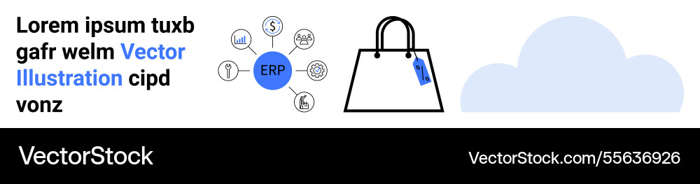 Erp system integration with cloud computing and e Vector Image