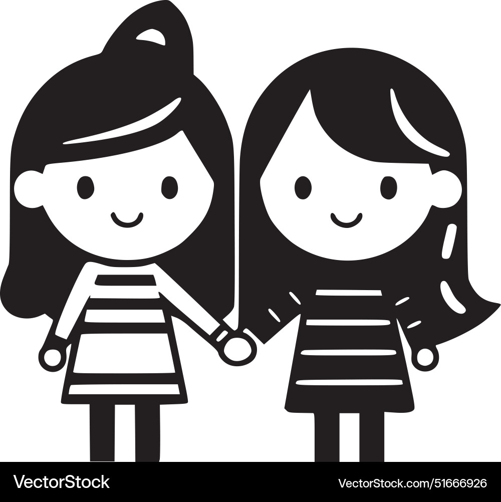 Friends - minimalist and flat logo Royalty Free Vector Image