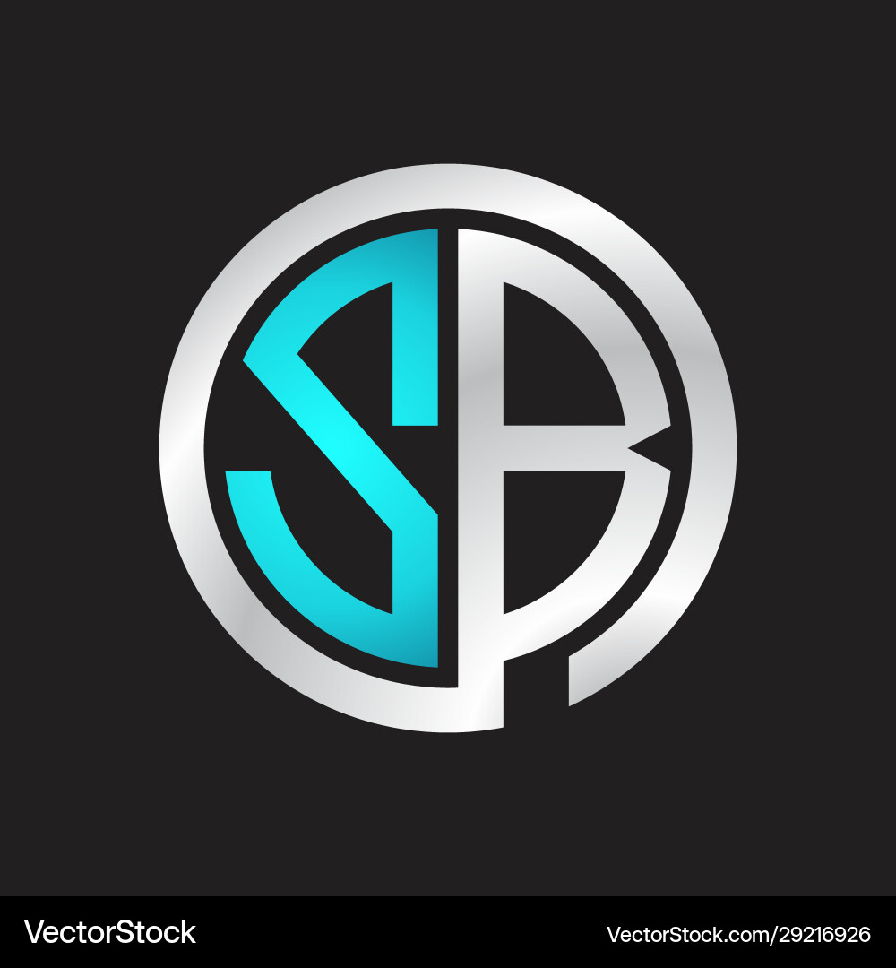 Sb initial logo linked circle monogram Royalty Free Vector