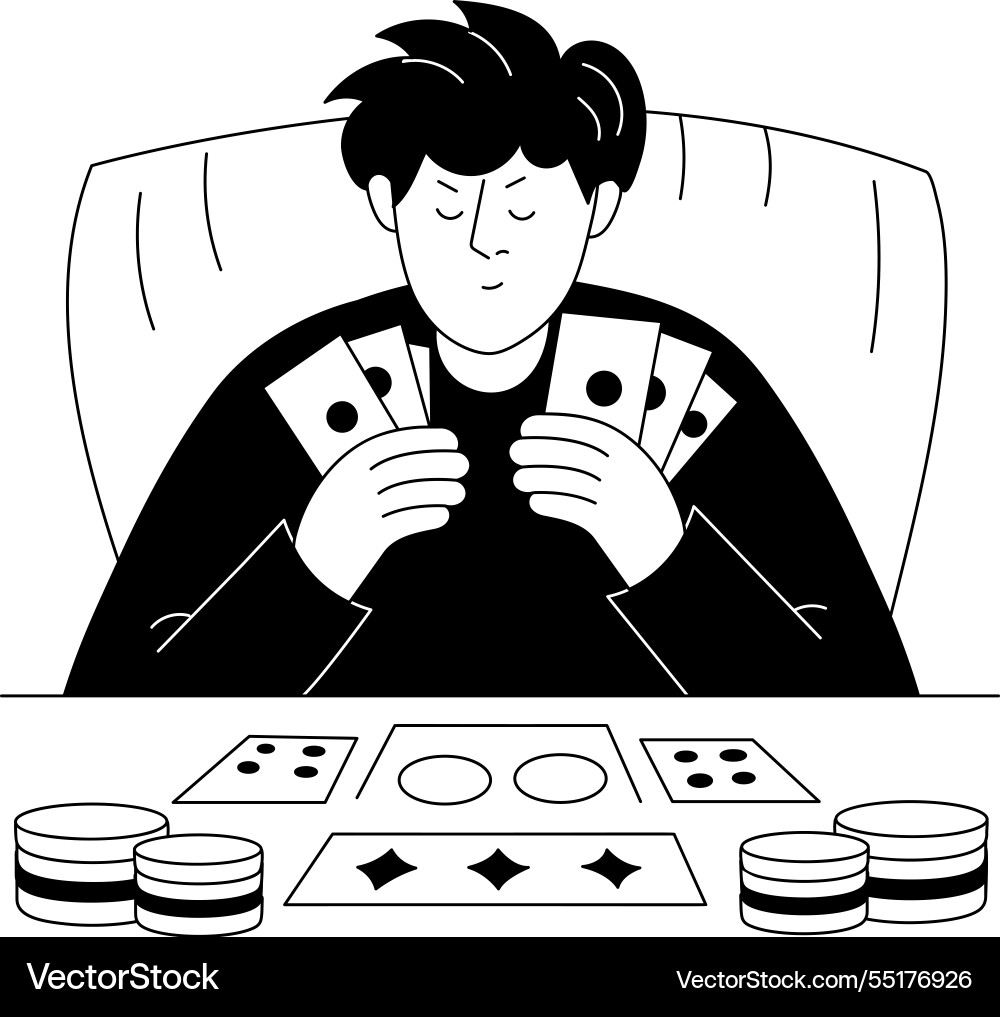 Serious player in glyph style Royalty Free Vector Image