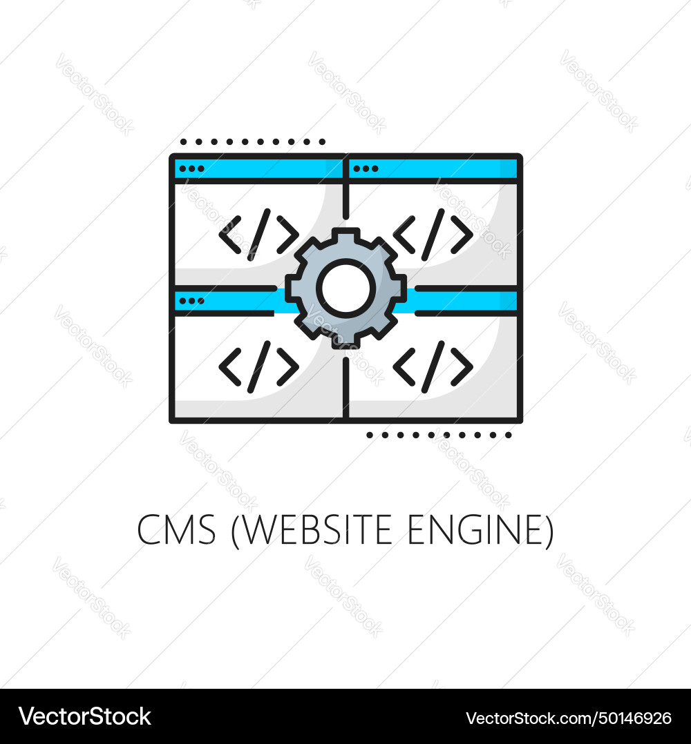 Website engine cms content management system icon Vector Image
