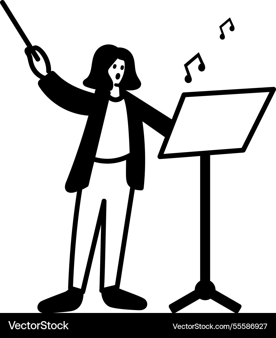 A hand drawn icon of music instructor Royalty Free Vector
