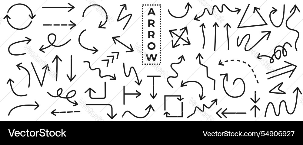 Arrow line collection Royalty Free Vector Image