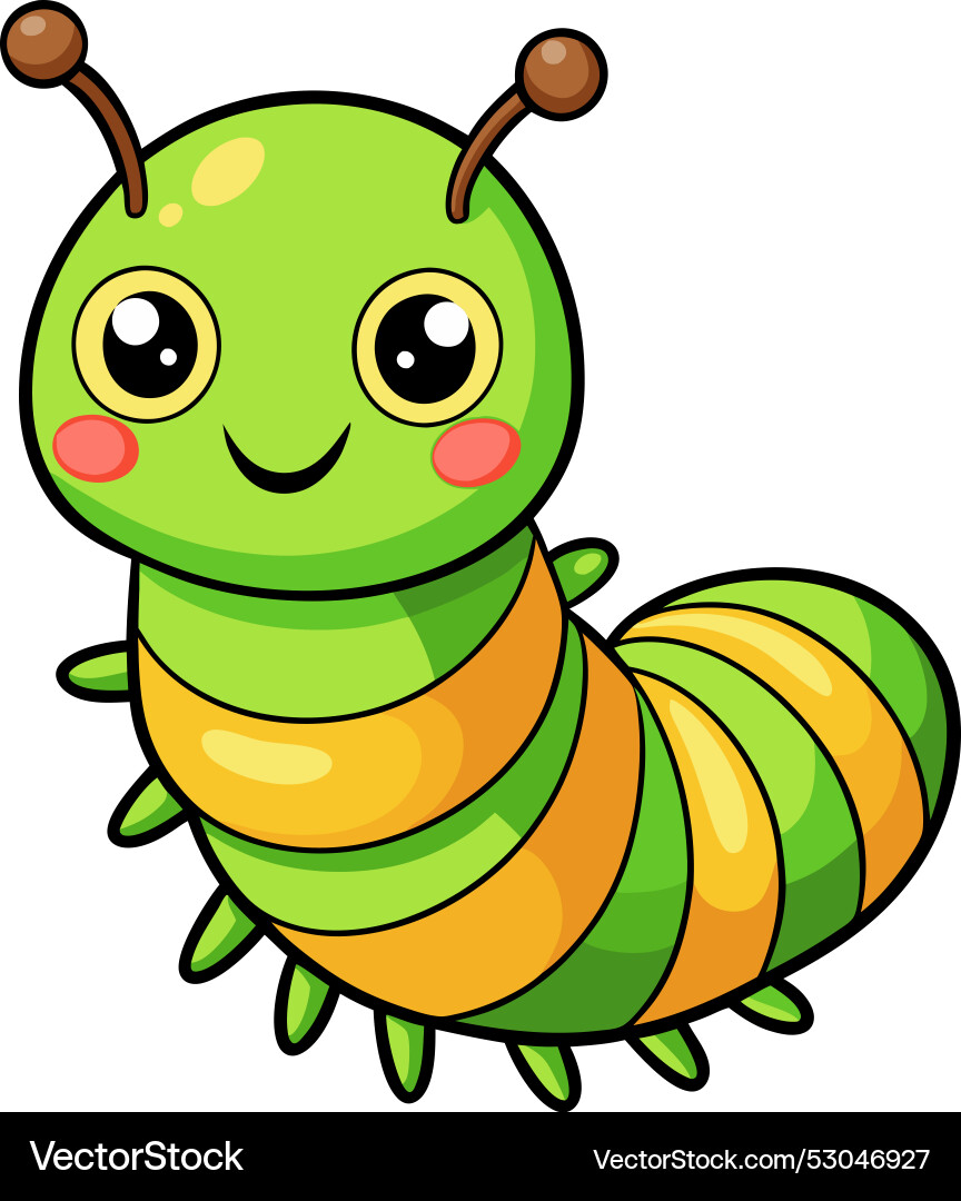 Caterpillar art silhouette Royalty Free Vector Image