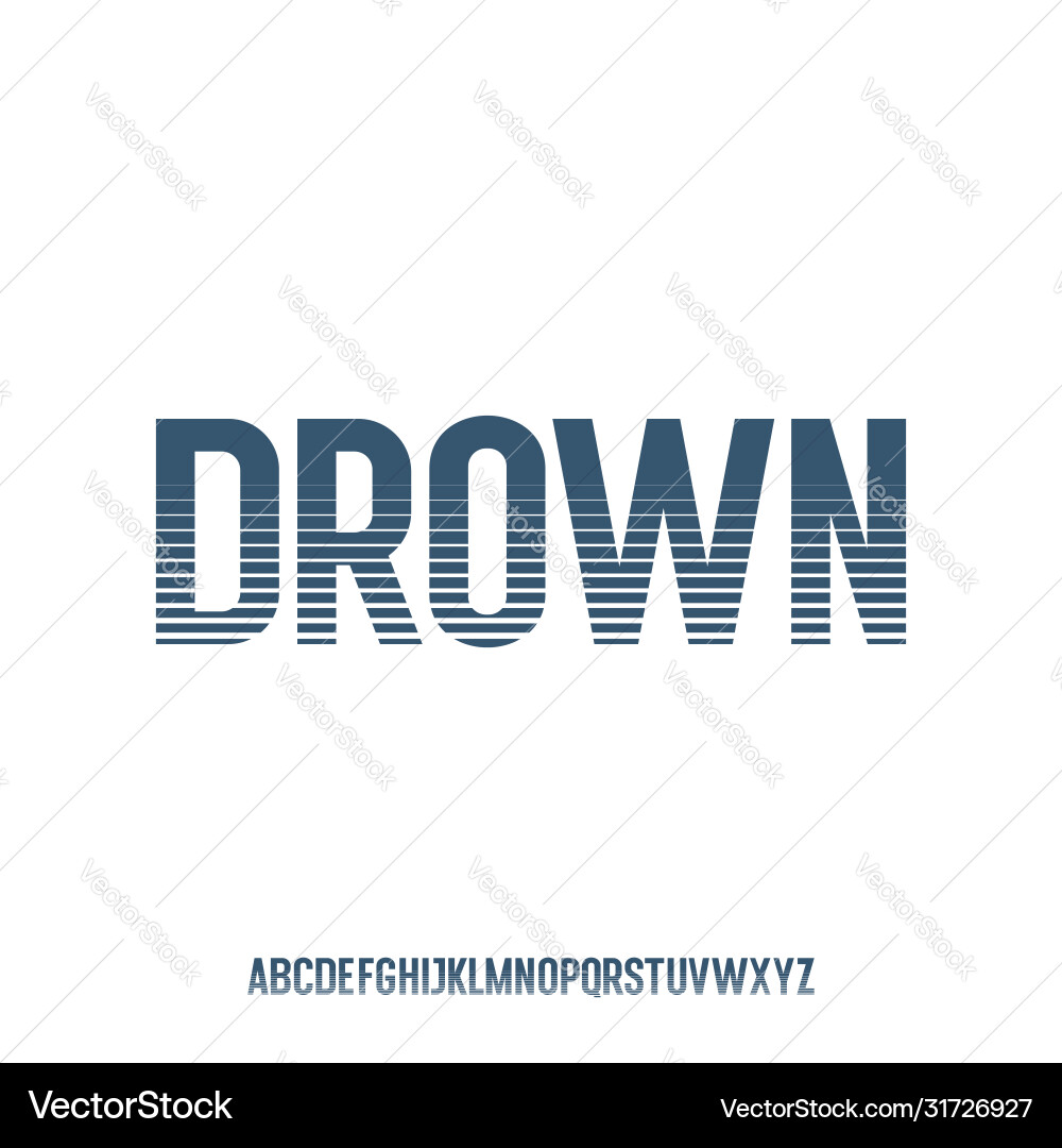 Drown retro condensed font typeset display Vector Image