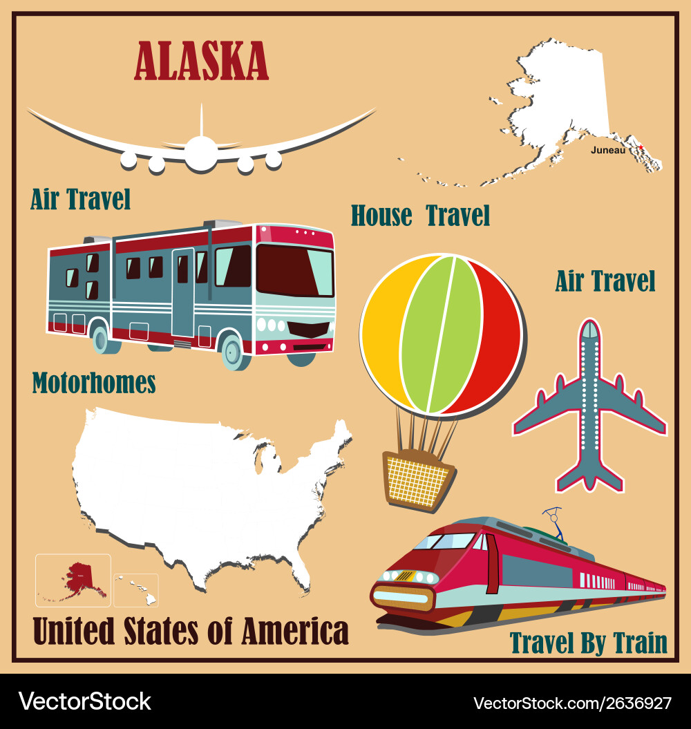 Flat map of alaska Royalty Free Vector Image - VectorStock