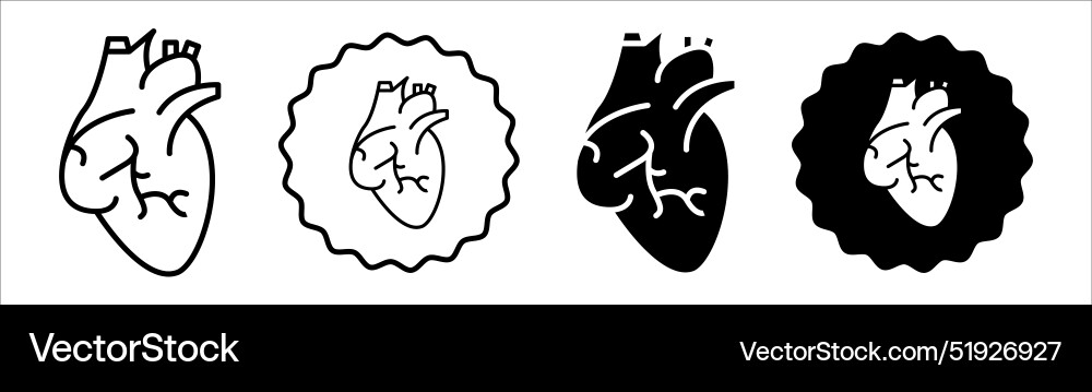 Human heart icon symbol set collection human Vector Image