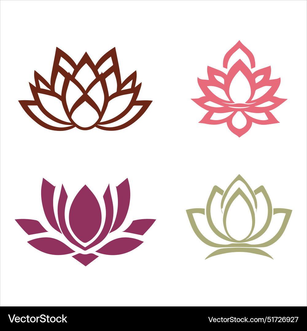 Lotus flower logo Royalty Free Vector Image - VectorStock