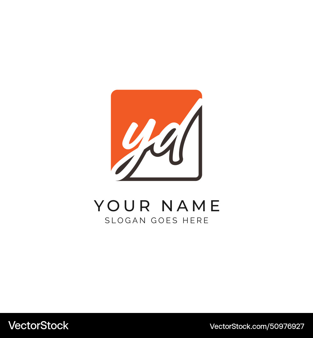 Y d yd initial letter alphabet signature Vector Image