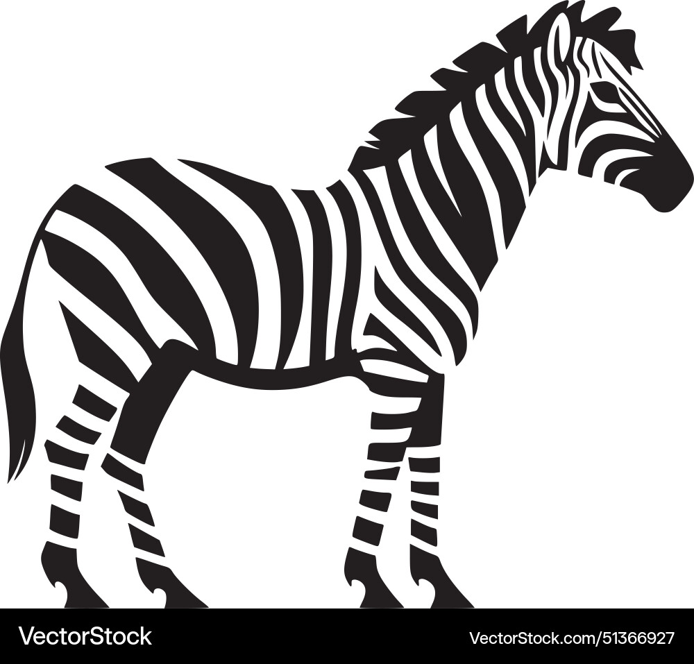 Zebra - minimalist and simple silhouette Vector Image