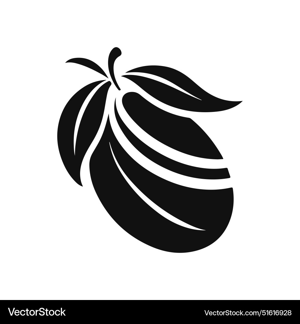 Black and white mango with minimalist design Vector Image