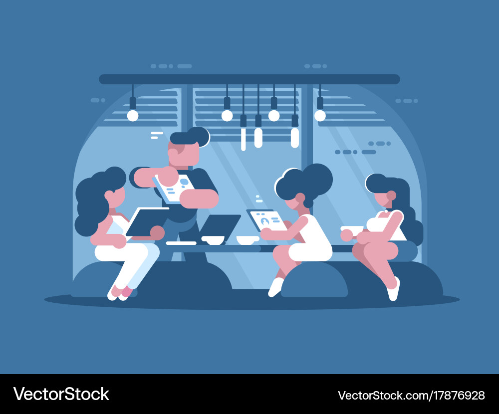 Business meeting and presentation Royalty Free Vector Image