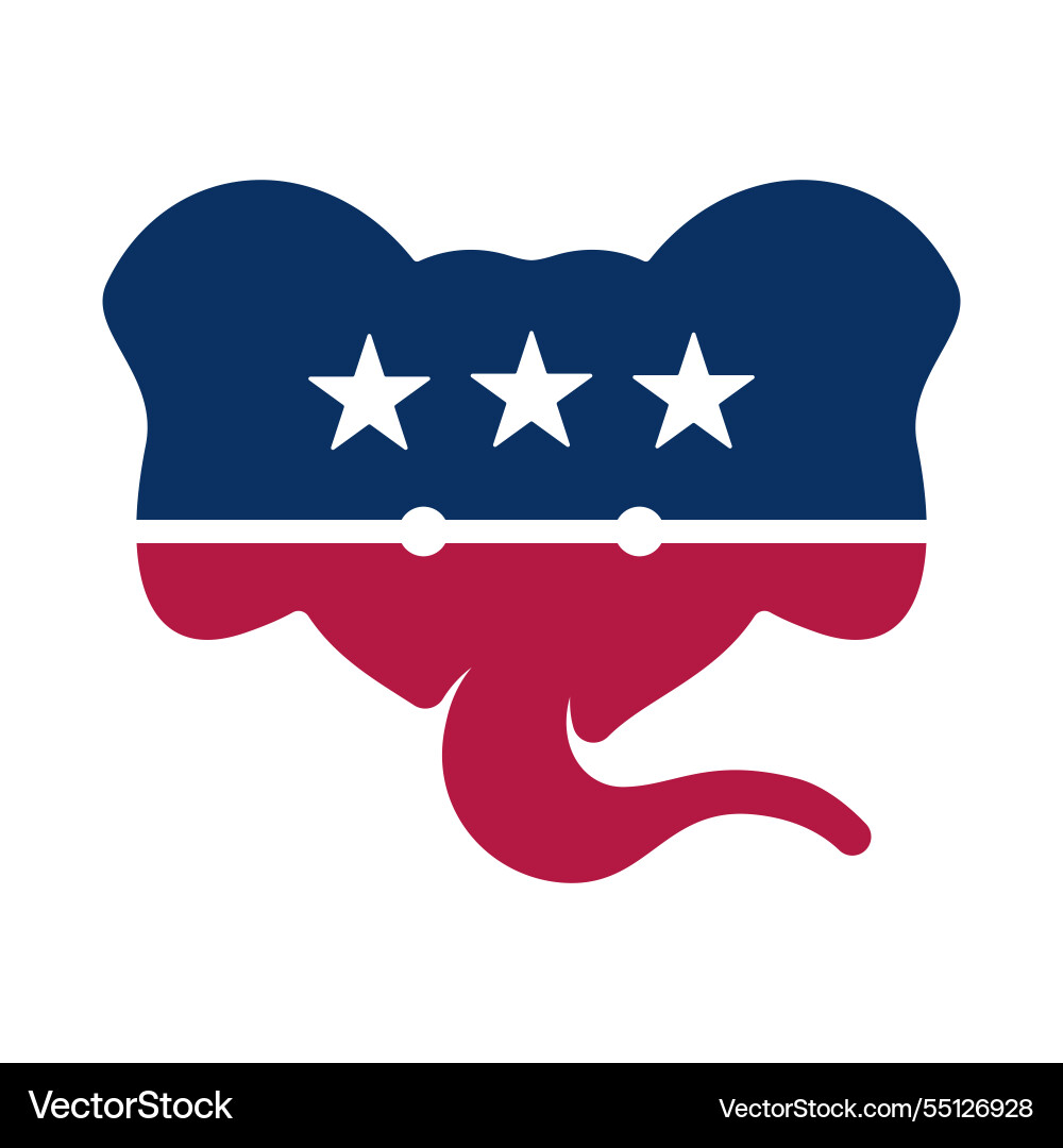 Elephant republican party icon flat on white Vector Image