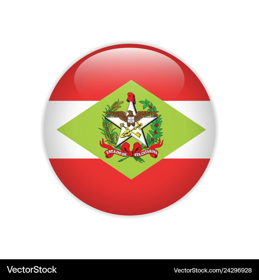 Flag bandeira de santa catarina on button Vector Image