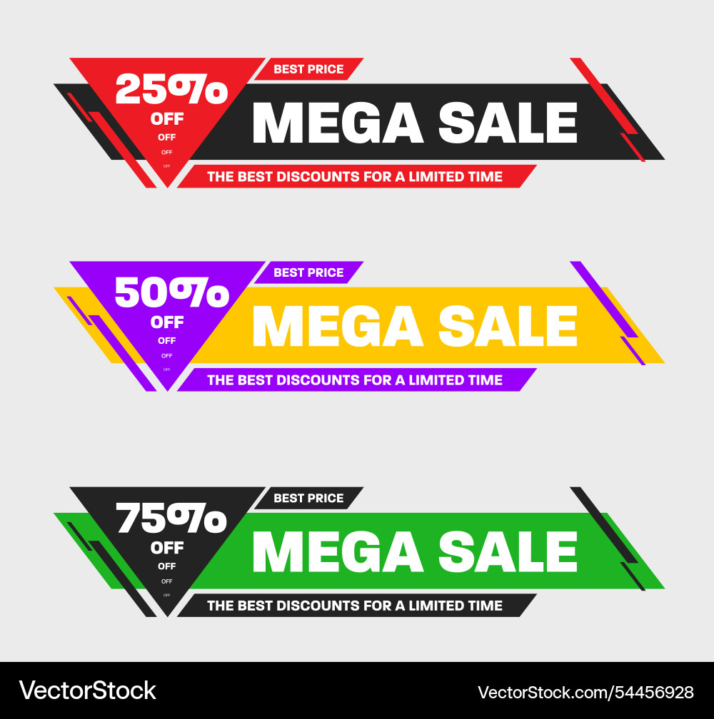 Geometric banner for advertising mega sale 255075 Vector Image