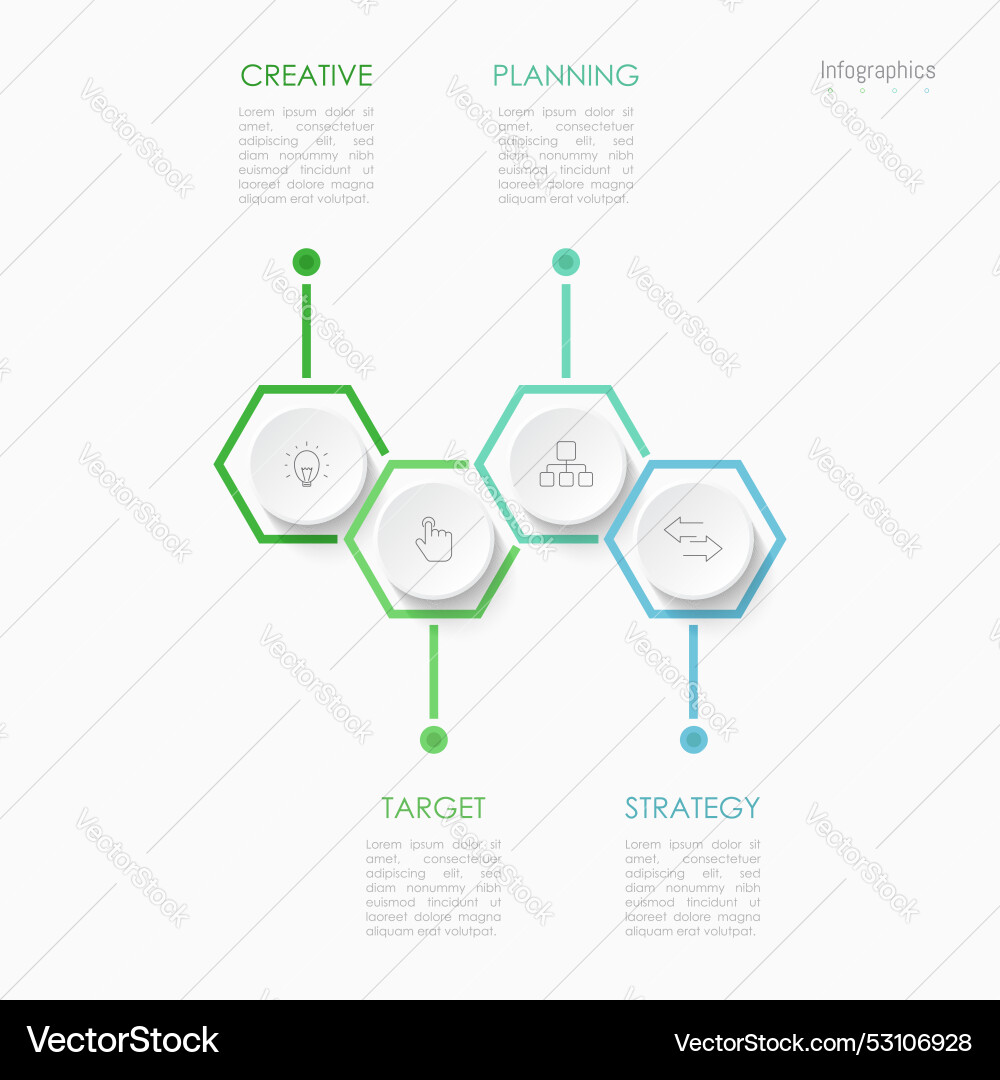 Infographic 4 options design elements Royalty Free Vector