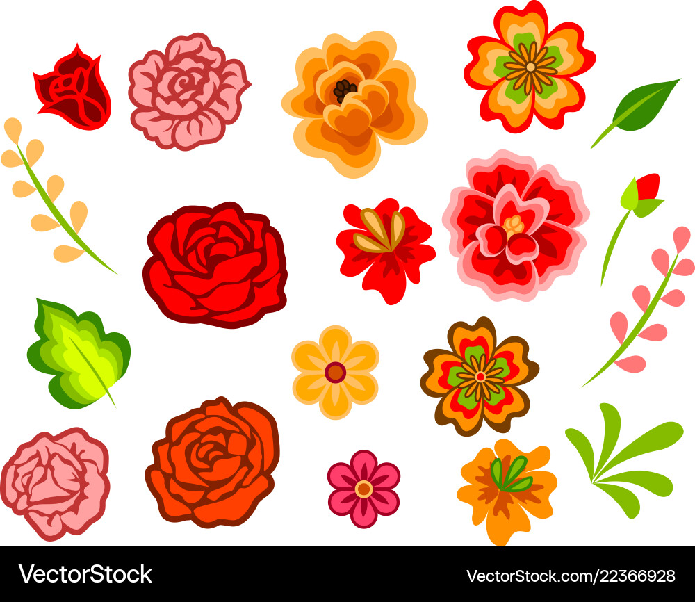 Mexican flowers Royalty Free Vector Image - VectorStock