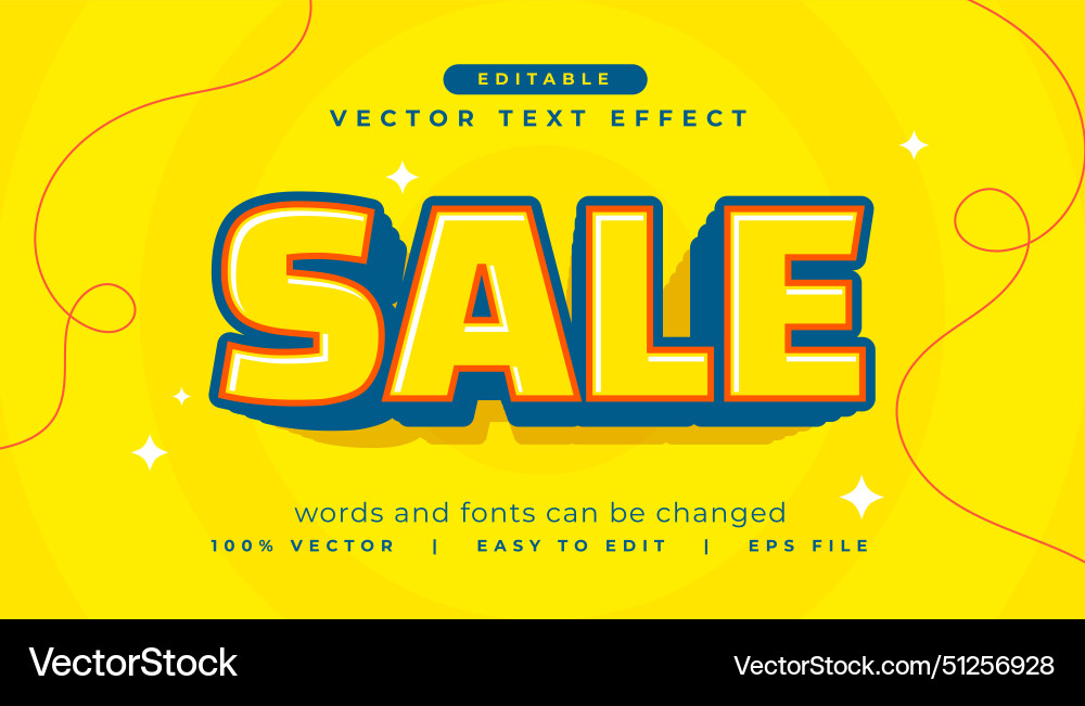 Modern sale lettering editable text effect Vector Image