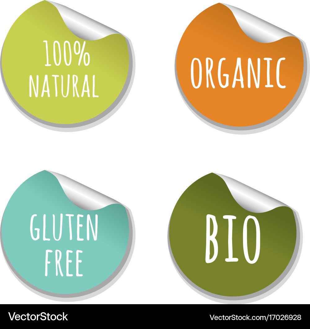 Natural labels Royalty Free Vector Image - VectorStock