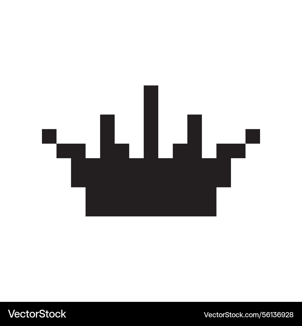 Pixel art crown 8 bit king icon retro style queen Vector Image