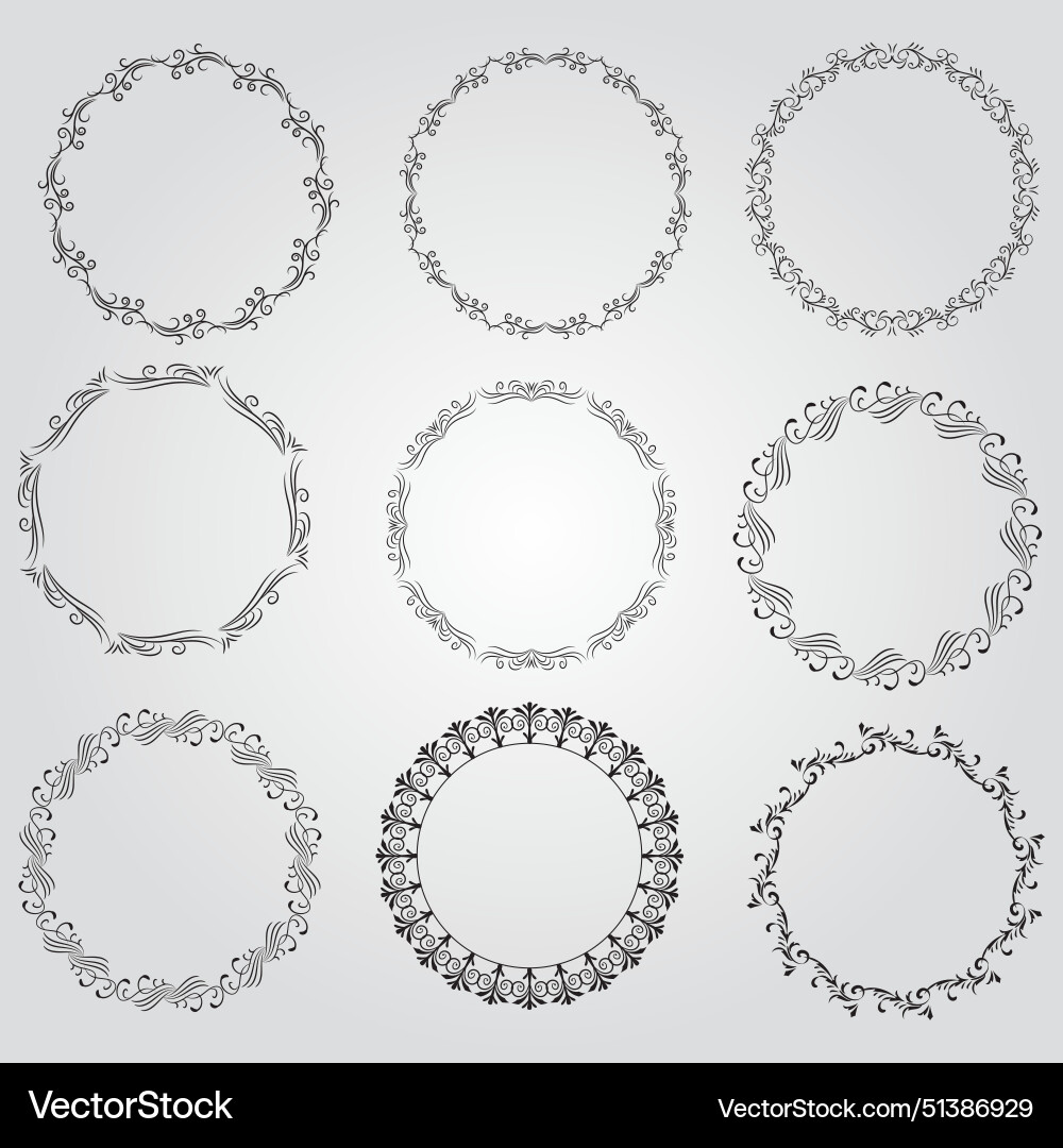 Circle wreath border Royalty Free Vector Image