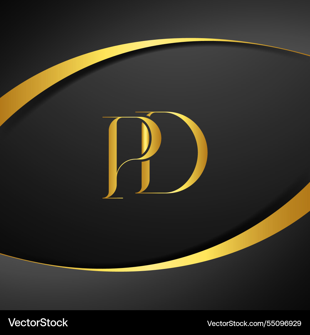 Pd luxury letter logo Royalty Free Vector Image
