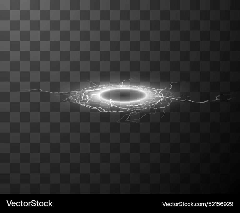 Realistic thunderbolt white bolt lightning circle Vector Image