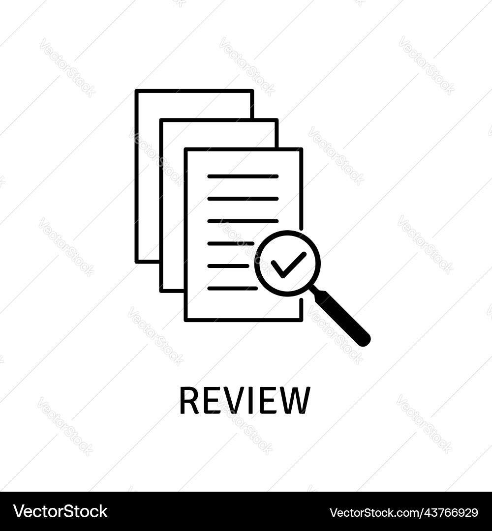 Review icon line research symbol isolated for web Vector Image