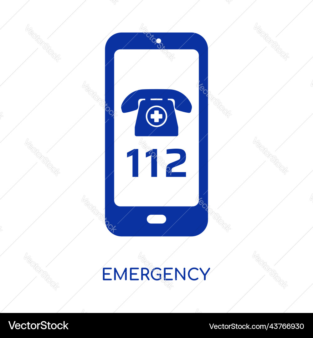 112 Emergency Call Icon - Phone Sign Royalty Free Vector