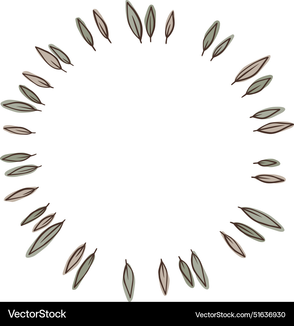 Abstract dried tea leaves wreath frame Royalty Free Vector