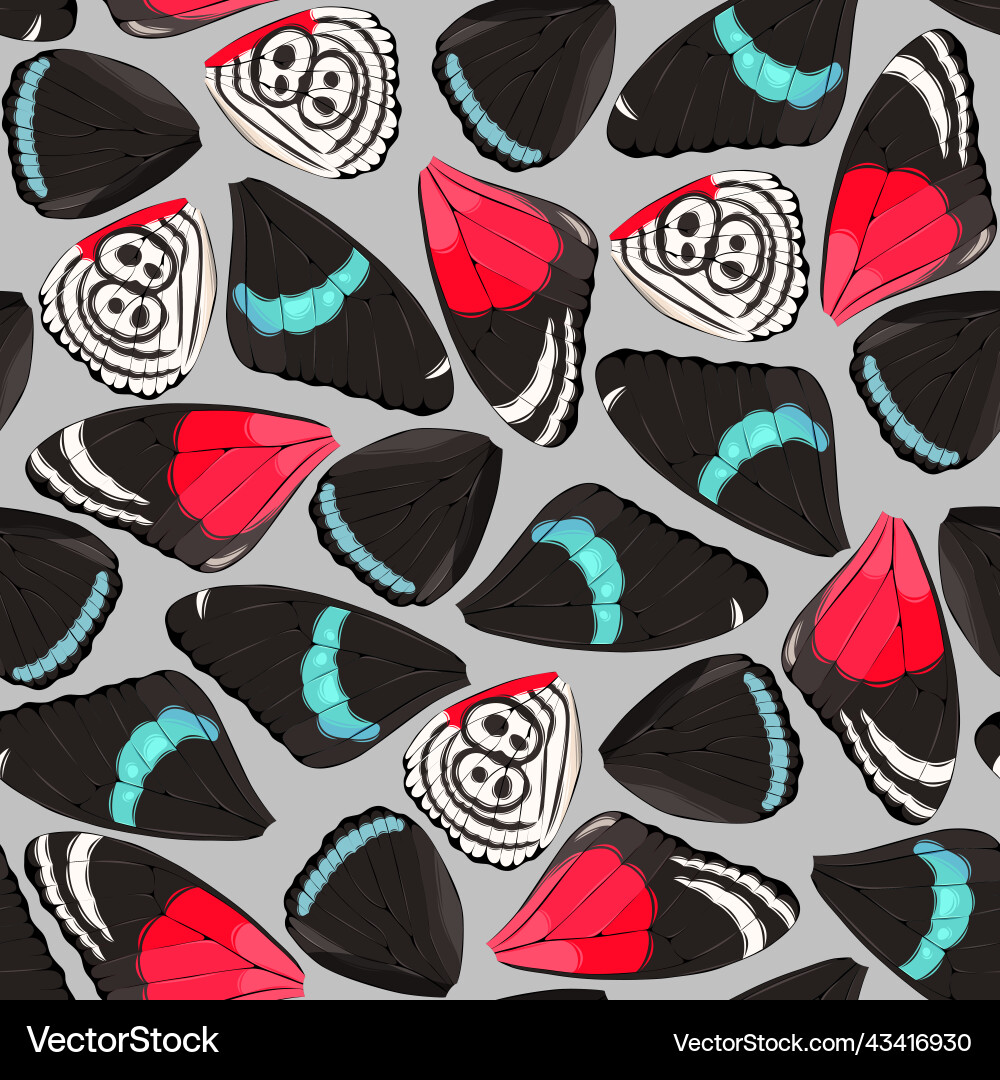 Butterfly and moth wings seamless pattern Vector Image