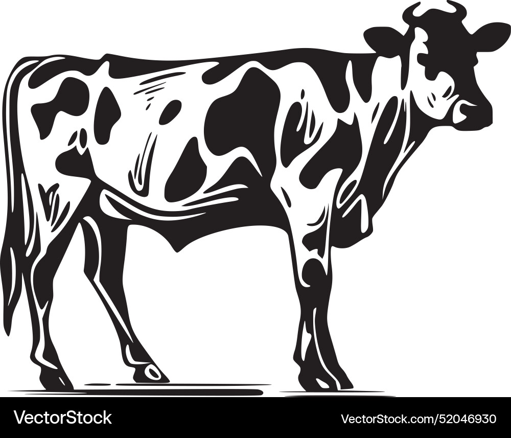 Cow - minimalist and flat logo Royalty Free Vector Image