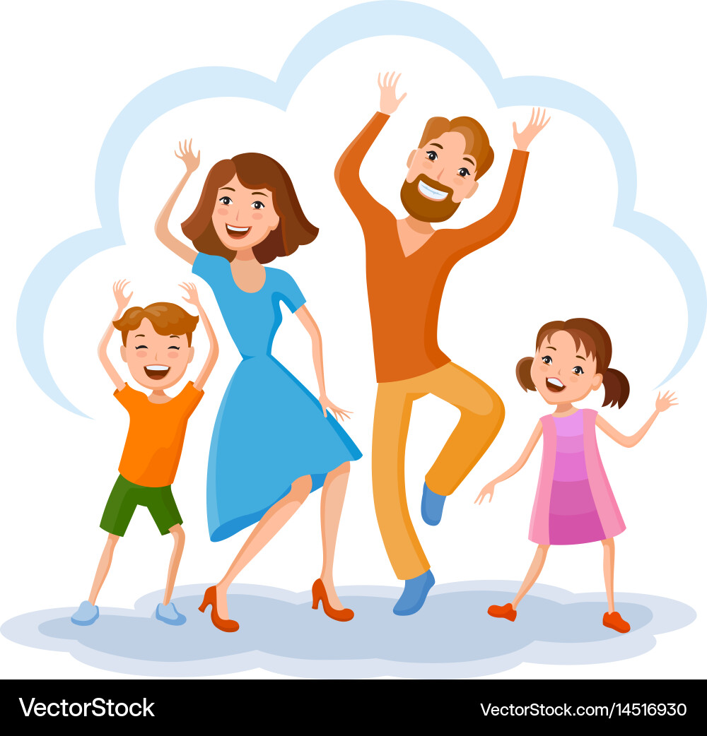 Cute cartoon family Royalty Free Vector Image - VectorStock