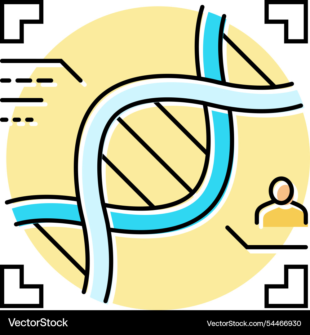 Dna sequencing color icon Royalty Free Vector Image