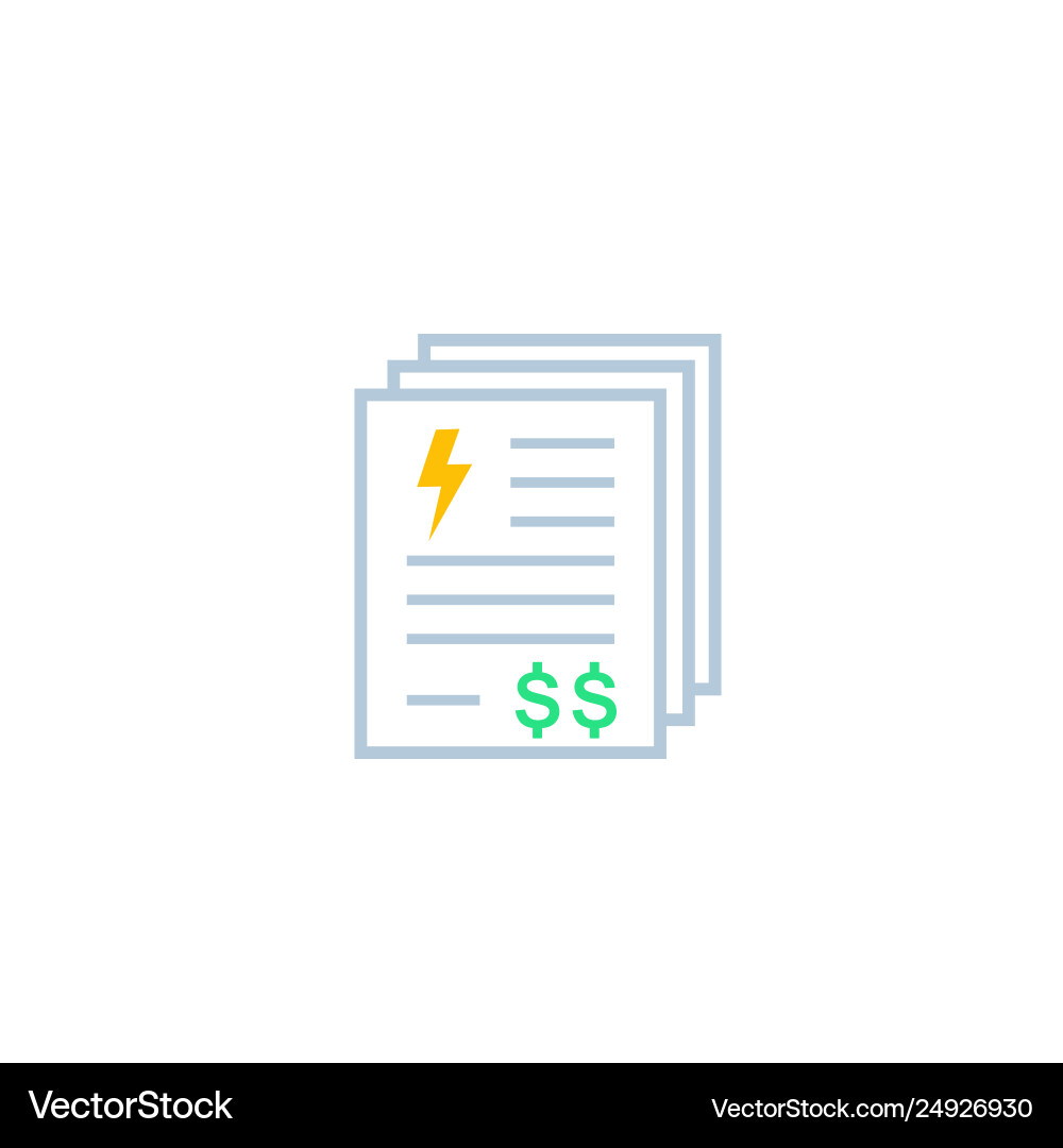Electricity Bills Payment Icon Royalty Free Vector Image