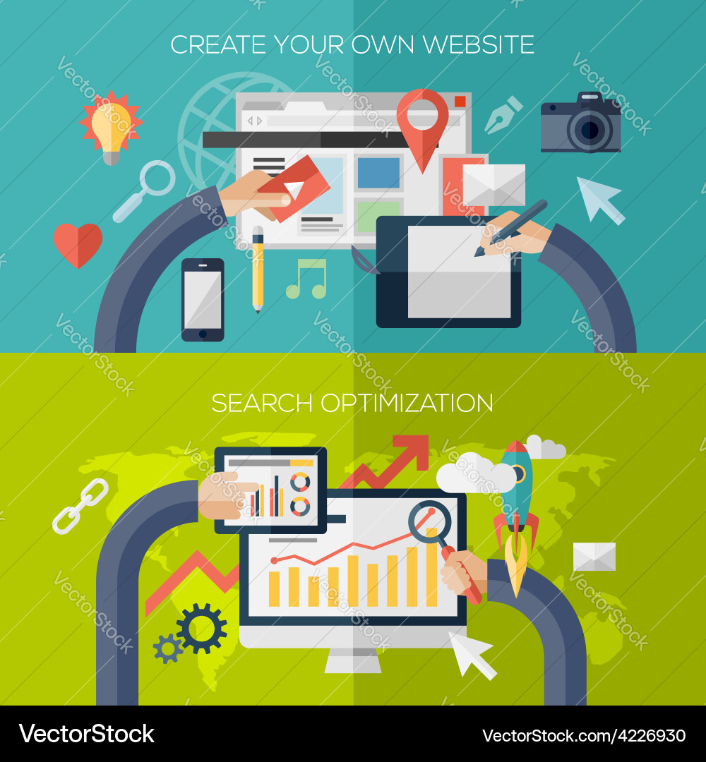 Flat design icons set Royalty Free Vector Image