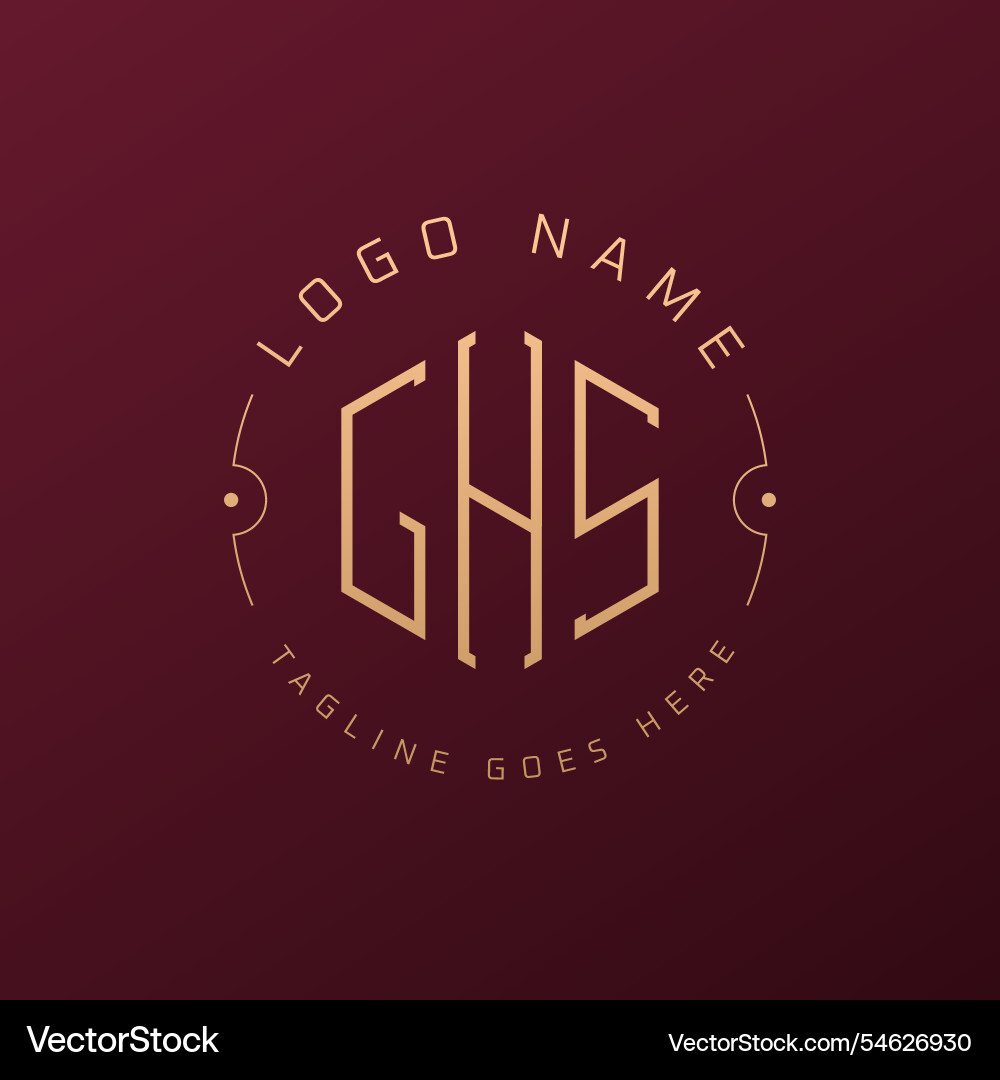 Luxury ghs logo design elegant letter Royalty Free Vector