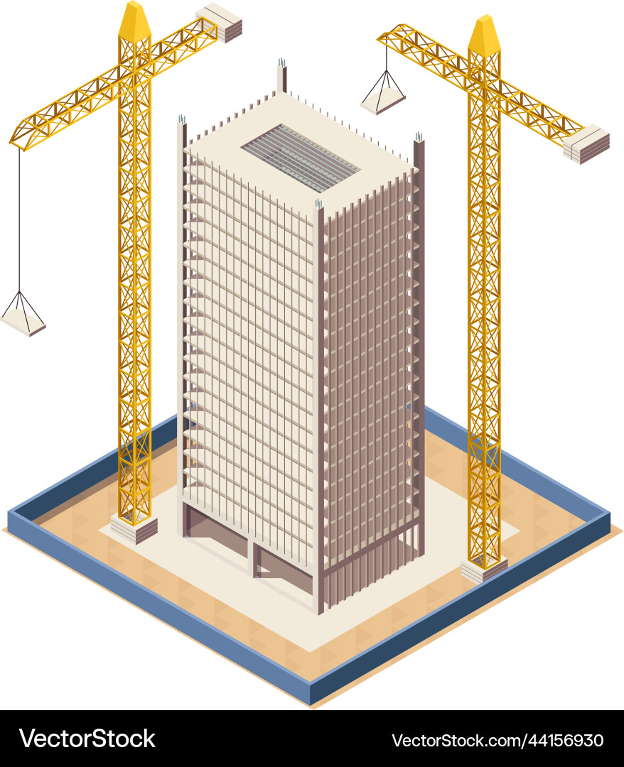 Skyscraper construction icon Royalty Free Vector Image