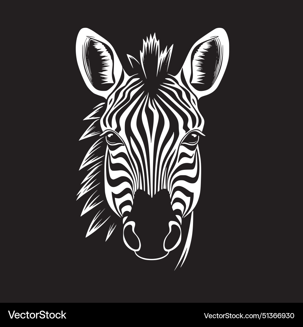Zebra - minimalist and flat logo Royalty Free Vector Image