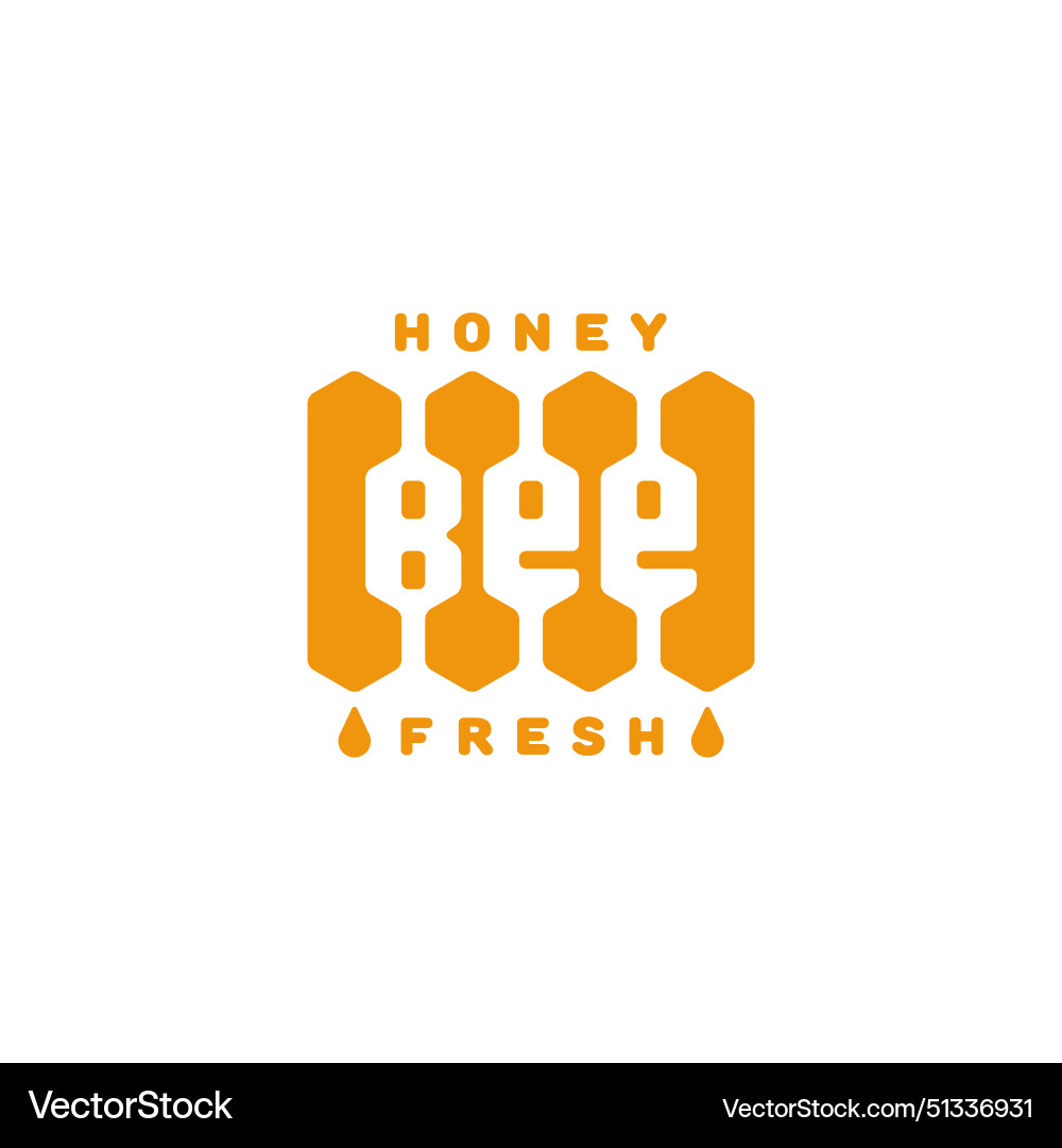 Bee lettering logo Royalty Free Vector Image - VectorStock