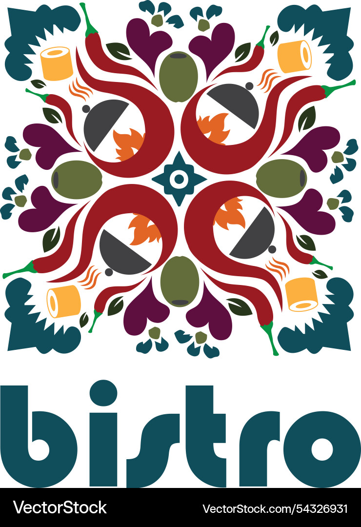 Bistro food cusine logo design Royalty Free Vector Image