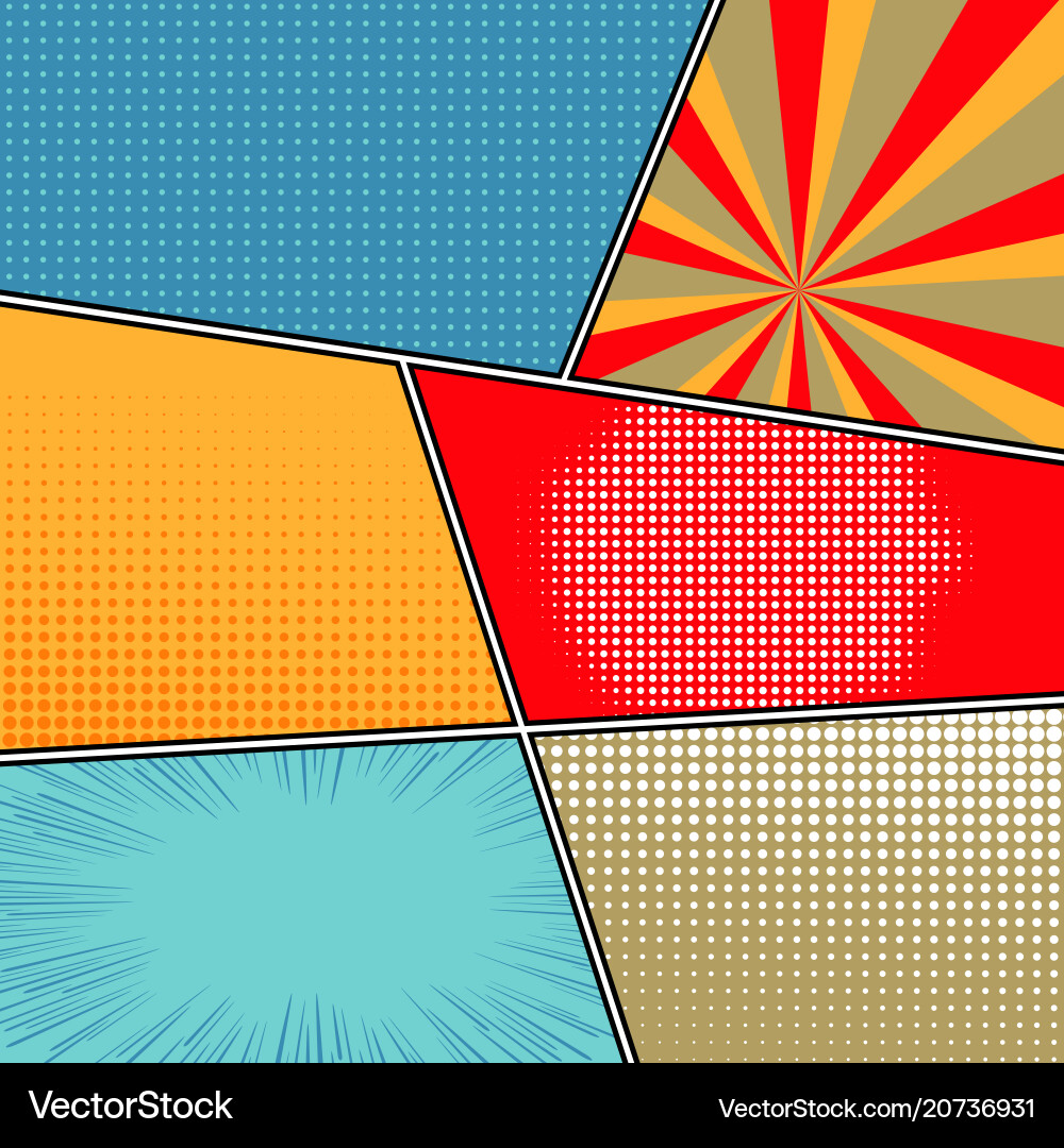 Colorful comics template Royalty Free Vector Image