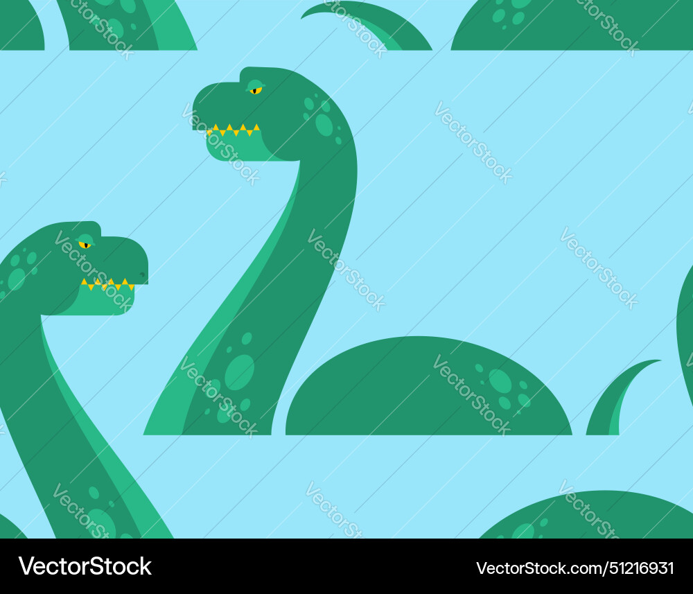 Loch ness monster nessie pattern seamless Vector Image