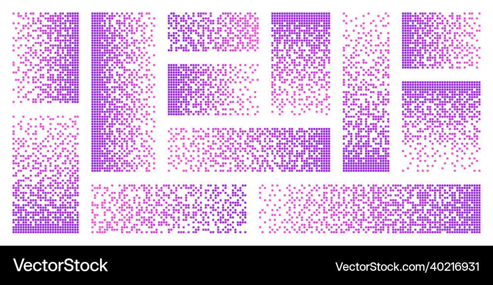 Pixel disintegration decay effect various Vector Image