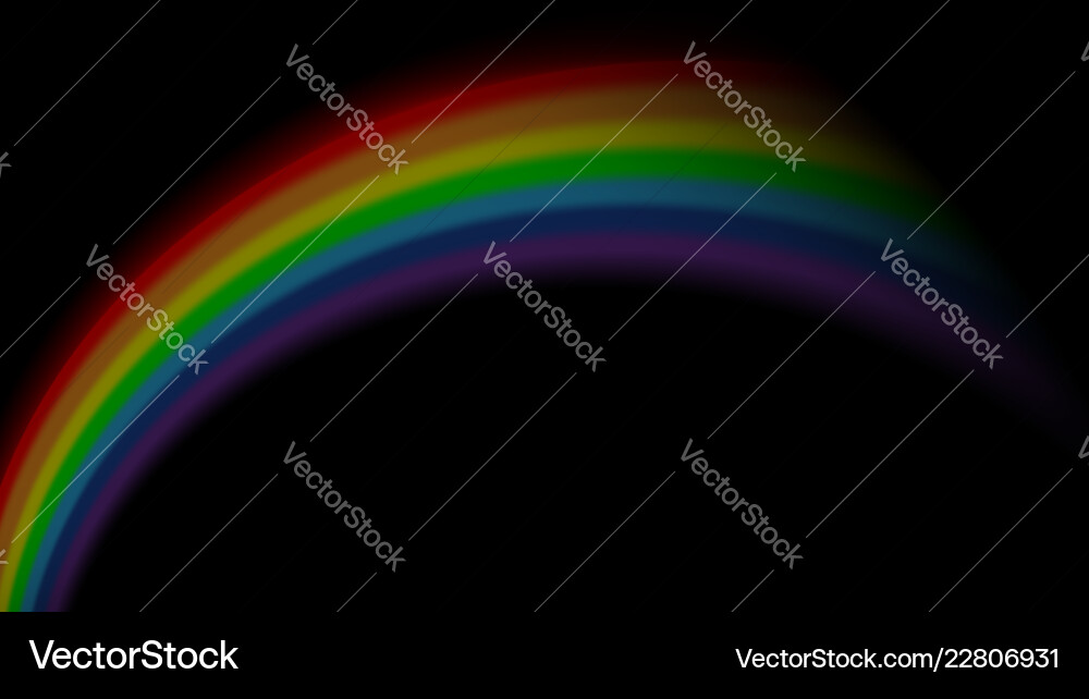 Rainbow icon realistic isolated black background Vector Image