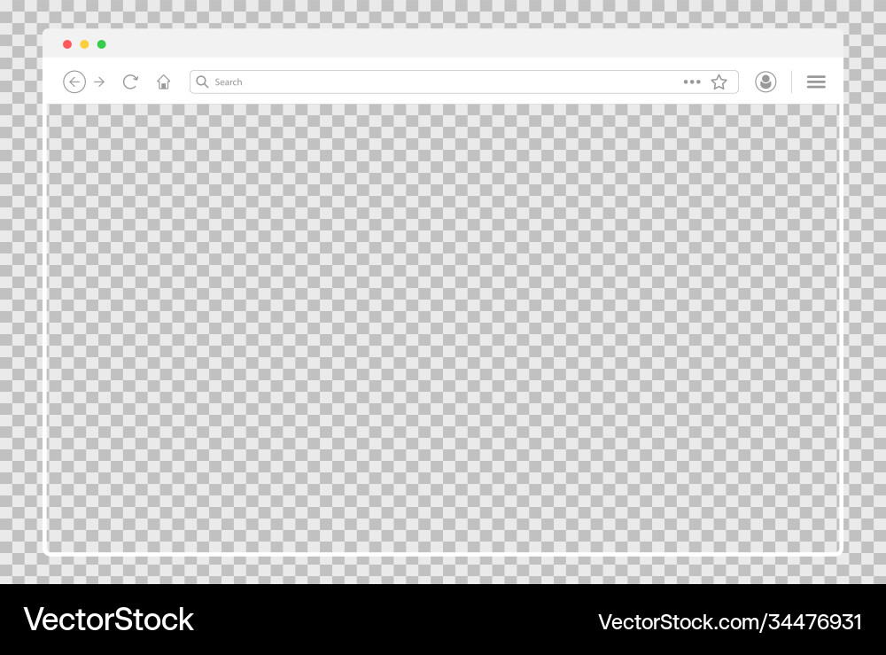 Transparent Browser Website Mockup Royalty Free Vector Image
