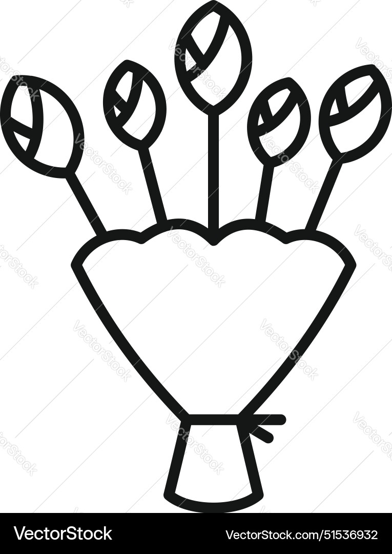 Bouquet of flowers tied with string Royalty Free Vector