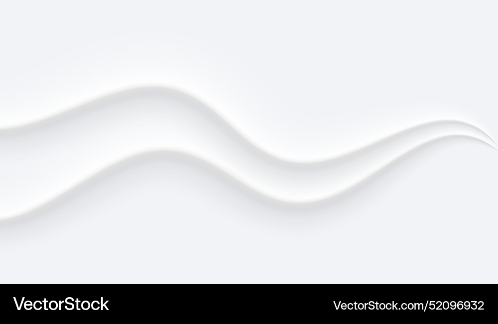 Minimalistic neumorphic banner with wavy design Vector Image