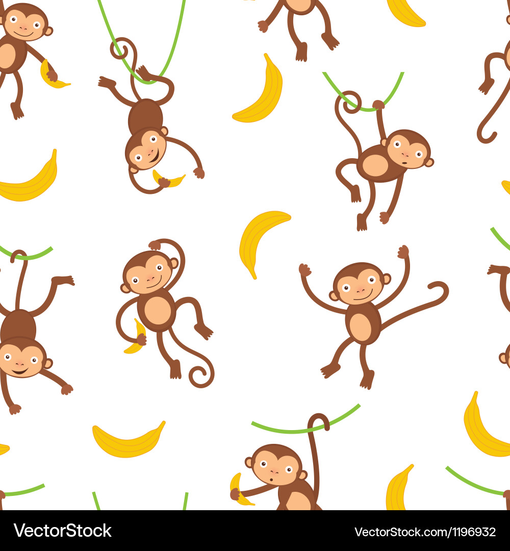 Monkey pattern Royalty Free Vector Image - VectorStock