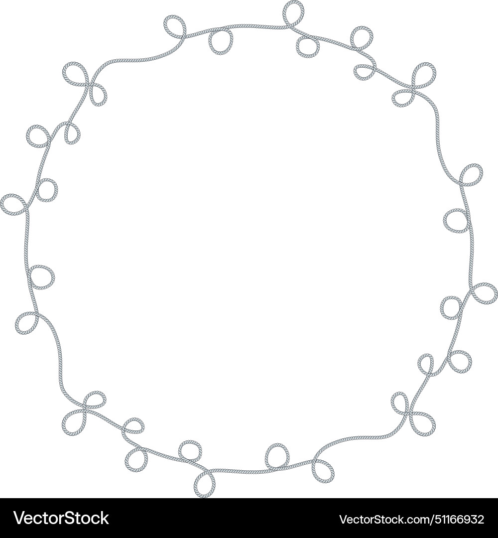 Round rope frame isolated on white background Vector Image